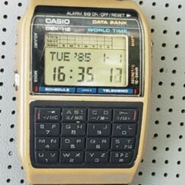 Vintage CASIO DBX-112 Databank Calculator World Time WATCH New Battery ...