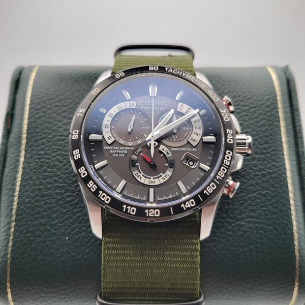 Citizen Eco-Drive Perpetual Sapphire E650-S075173 Chronograph AT Radio ...