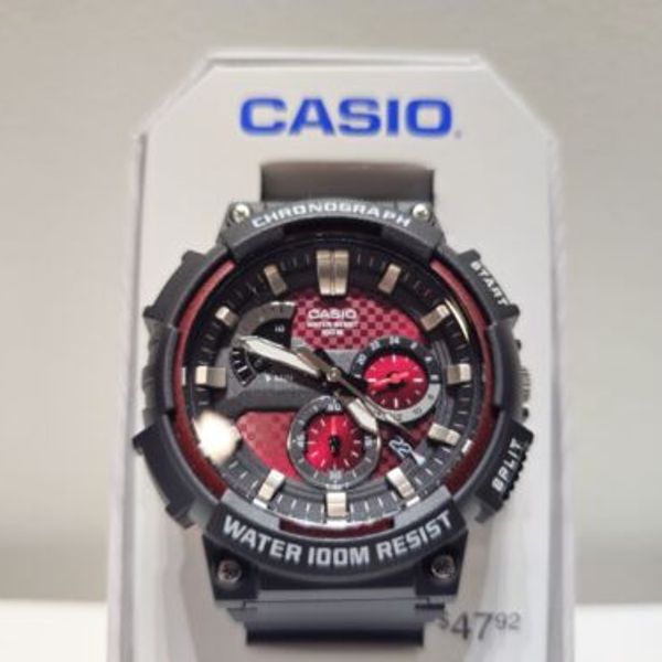Casio Men's Sports Watch, Black With Red Dial, Chronograph, Date, WR ...