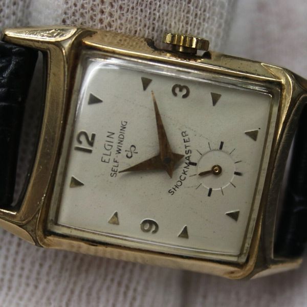 VINTAGE ELGIN AUTOMATIC 10KT GOLD FILLED MENS WATCH CIRCA 1950S WORKS ...