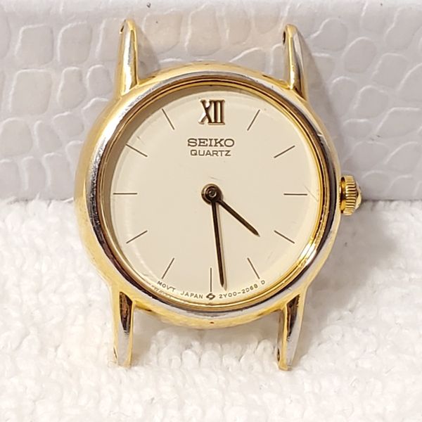 Vintage Seiko Womenâ s Gold Tone Quartz Watch White Dial Roman Numeral S Steel | WatchCharts ...