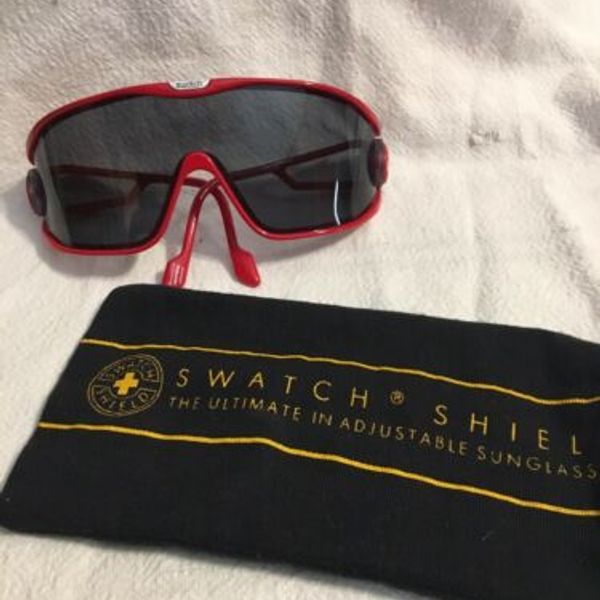 Vintage Red Swatch Shield Skiing Glasses Designed by Alpina - West ...