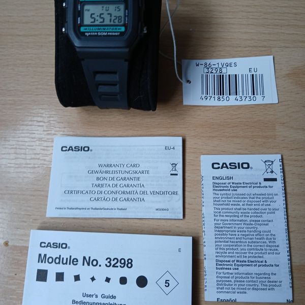 Casio W-86-1VQES W86 Black Digital Watch ILLUMINATOR | WatchCharts ...
