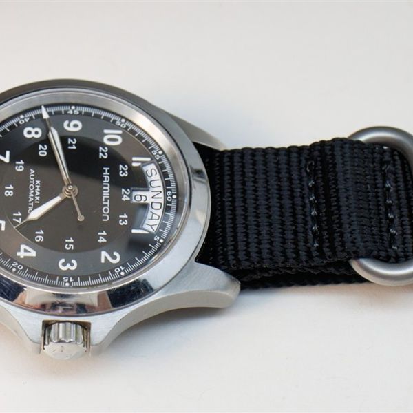 Hamilton Khaki Automatic Field King Black Dial Military Style Watch ...