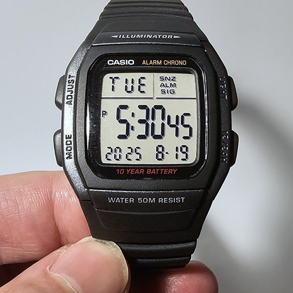 Casio W96H-1BV, 50 Meter WR Chronograph Watch, Alarm, 10 Year Battery ...
