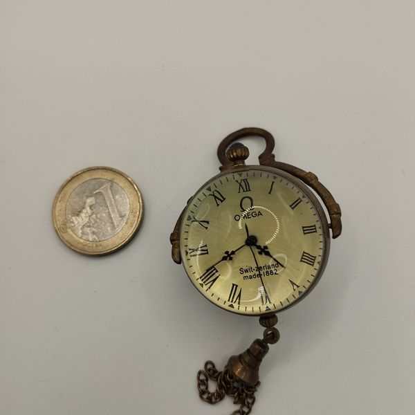 Vintage Omega Glass pocket Ball Watch - Switzerland 1882 2,5" works ...