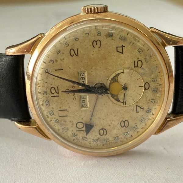 Omega Cosmic, Ref. 2486-2, plexiglass, Tri-Calendary, Moon Phases 38mm ...