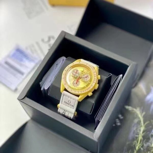 New Swatch x Omega Bioceramic Moonswatch Solar Mission Golden a3 ...