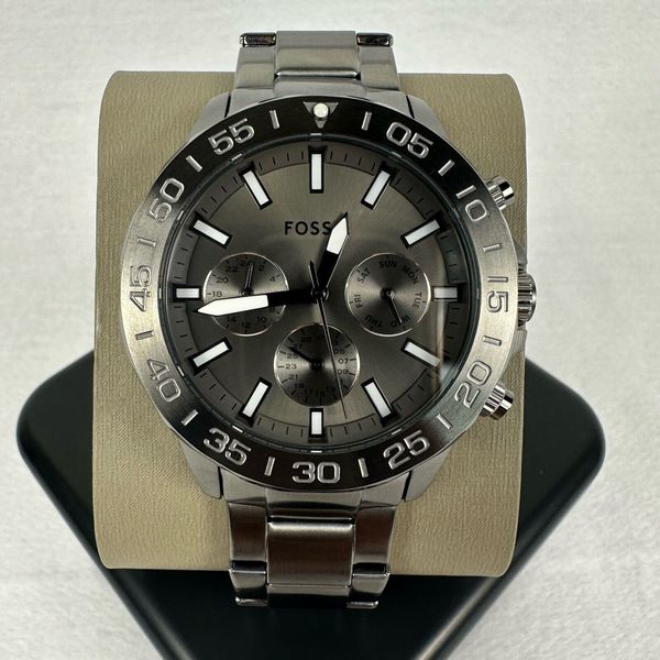 NEW FOSSIL MEN'S BANNON MULTIFUNCTION SMOKE CHRONOGRAPH WATCH BQ2491 ...