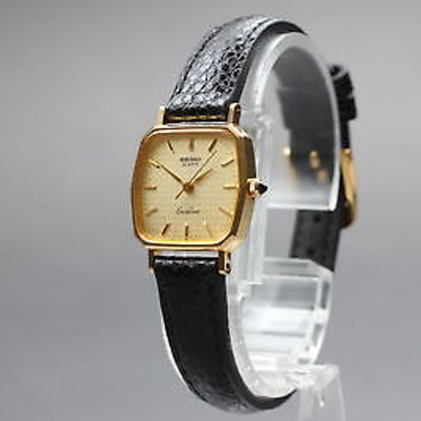Vintage 1982[Near MINT] Seiko Exceline 1221-5010 Gold Dial Quartz Women's Watch | WatchCharts ...