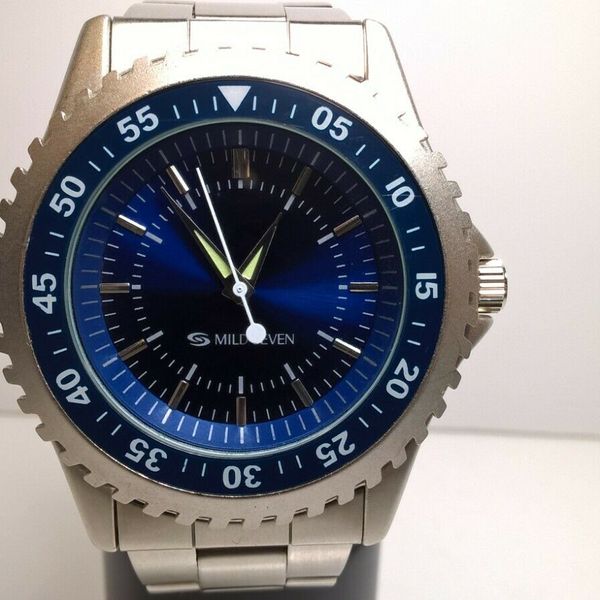 Mild Seven Seiko Hattorri PC21A Blue Dial Sawtooth Bezel Quartz Diver ...