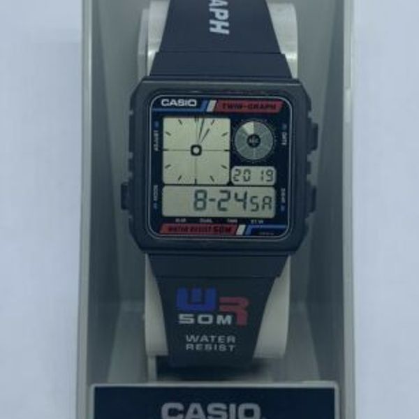 Casio Twin-Graph AE-20W NOS!! Classic Digi-Ana Module 588 1989 JAPAN ...