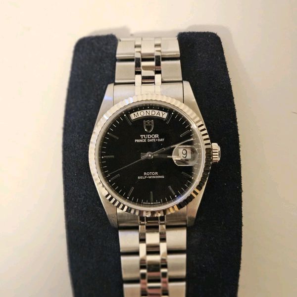 Tudor Prince Day-Date 76214 Black Dial, white gold bezel Watch 2017 ...
