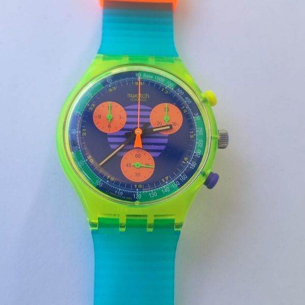 SWATCH CHRONO NEO WAVE - SCJ100 - 1991 - NEW - NUOVO - PERFECT ...