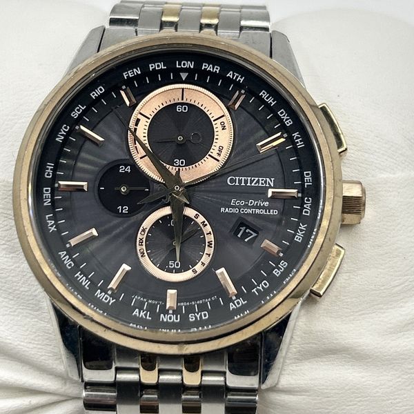 CITIZEN Eco-Drive H804-S099382 Chrono 100M Solar Men From JAPAN X592 ...