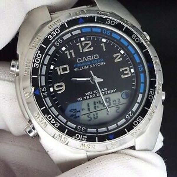 Rare CASIO Vintage Digital Watch AMW-700 MOON PHASE TIDE FISHING GEAR ...