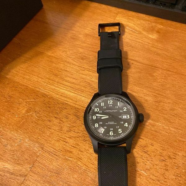 HAMILTON KHAKI FIELD TITANIUM AUTO WATCH BLACK H70575733 | WatchCharts ...