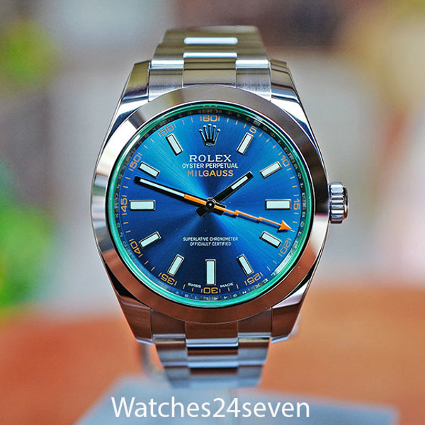 FS ROLEX Milgauss Automatic Blue Dial Green Crystal, NEVER WORN ...