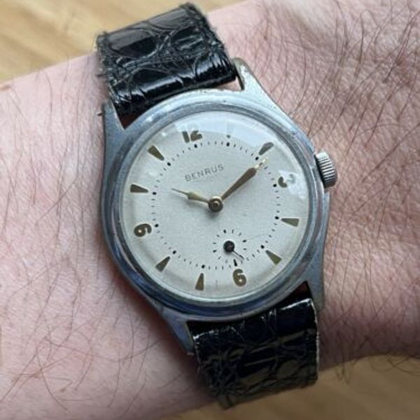 Vintage Benrus Watch 33mm B84 Model AO 15 Lunesa Armbanduhr ...