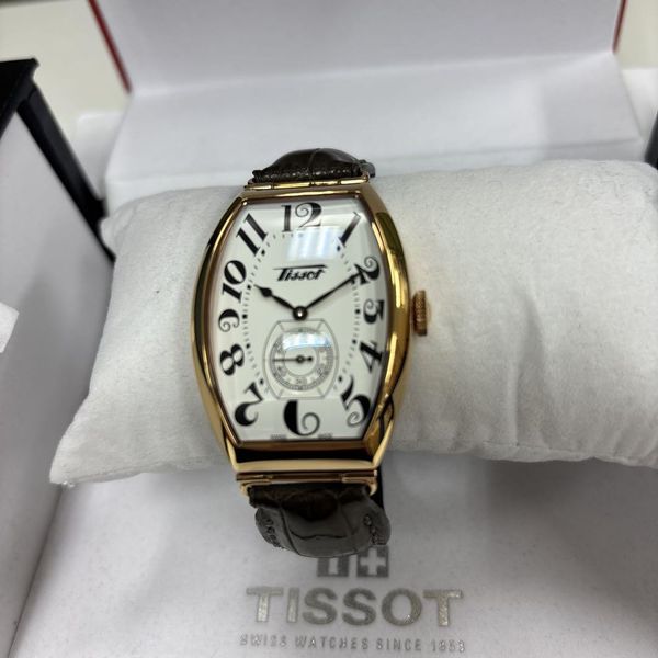 Tissot Heritage Porto Tonneau Pink Gold Hand-Wound Watch Rare Condition ...