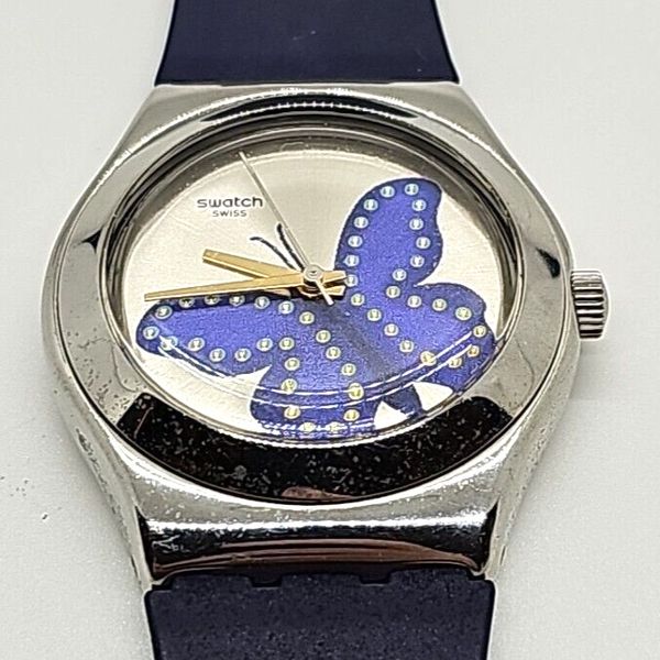 Vintage Swatch Irony Ladies Butterfly Watch Blue NEW Battery ...