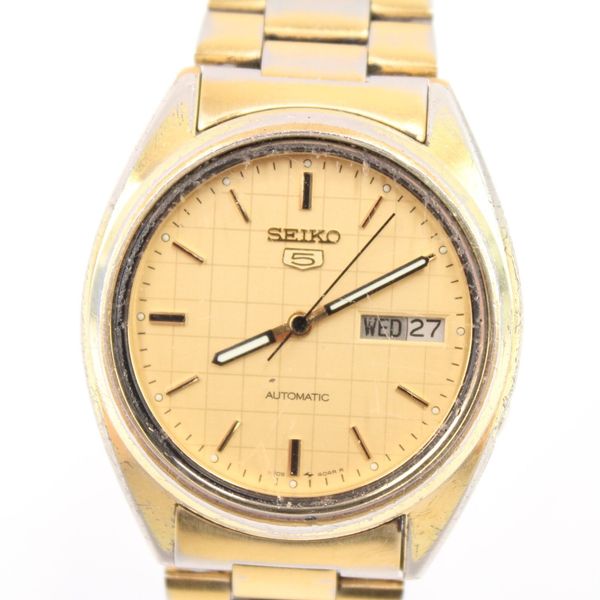 Mens Vintage Seiko 5 Gold Tone Day-Date Watch Ref. 7009-3040 Automatic Working | WatchCharts ...