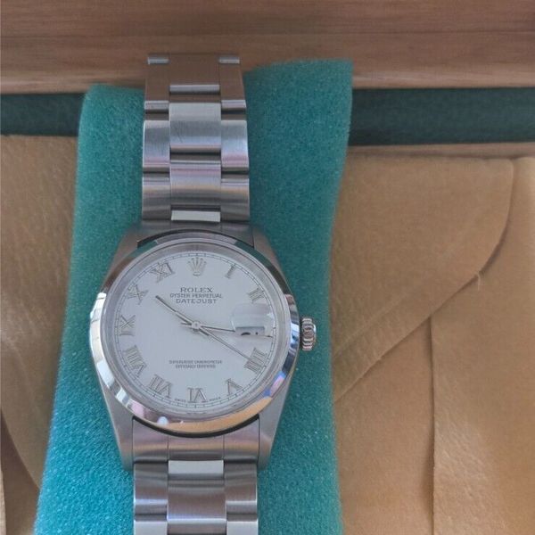 ROLEX Oyster Perpetual Datejust w/Roman Numerals, and White Face ...