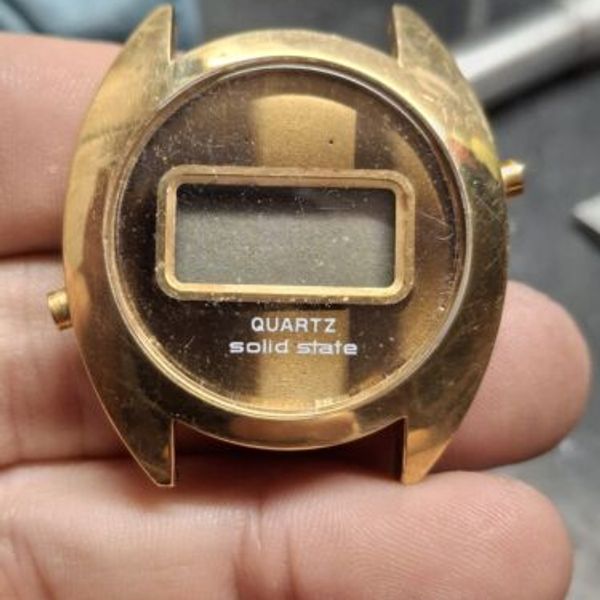 Bulova Digital 1977 Solid State Vintage 1970s Mens Watch Gold Tone ...
