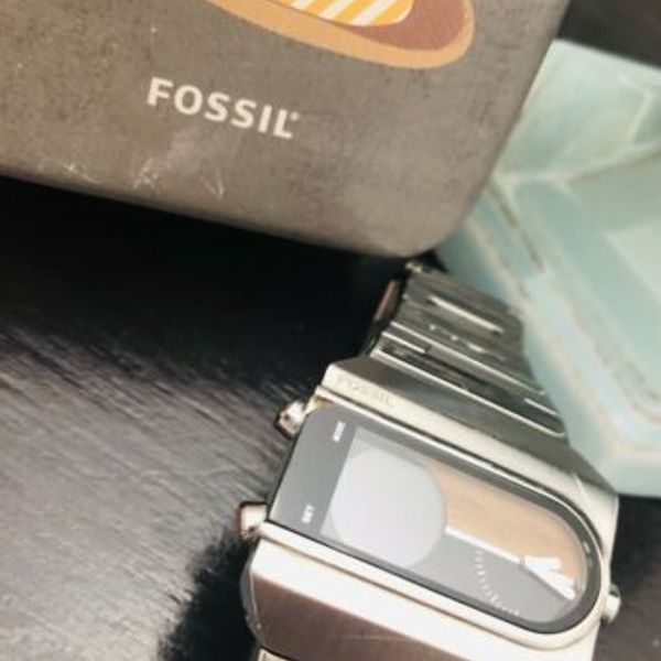 Vintage Fossil Two-systems Watch JR-9306 DIGITAL & ANALOG SHARP WORKS ...