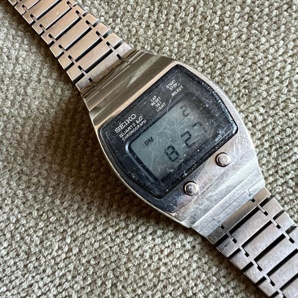 Vintage seiko 0634 5009 Quartz LC Chronograph - Herren LCD Uhr Stahl 36 ...