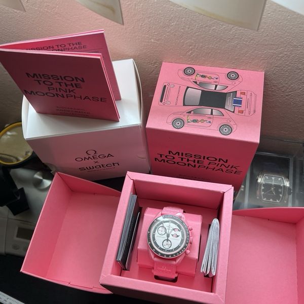 Swatch X Omega Mission To The Pink Moonphase. Brand New Unworn. Box And ...