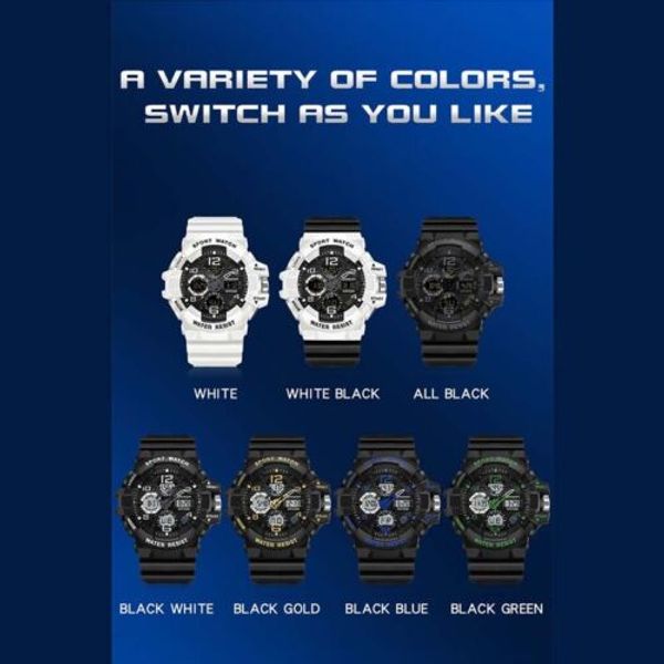SANDA 3168 Military Watches Men's Quartz Digital Sports Waterproof ...