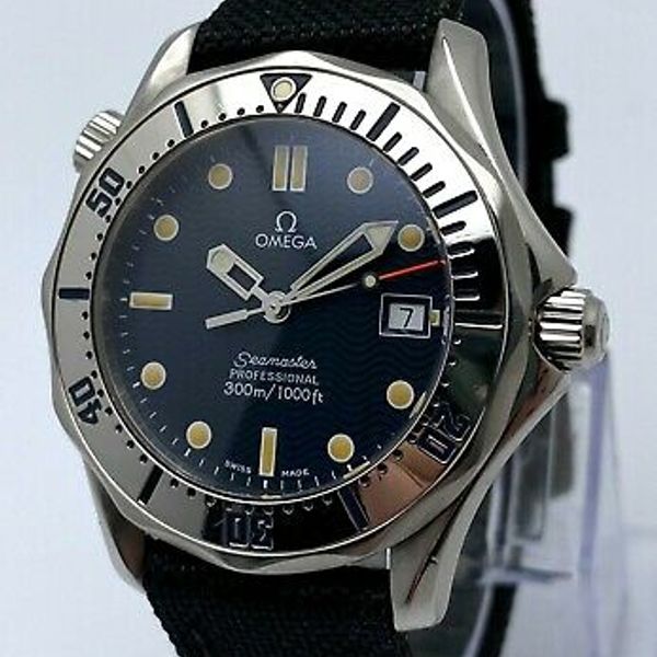 Omega Seamaster Mid-Size Watch Blue Wave Dial Quartz 35mm 2562.80.00 ...