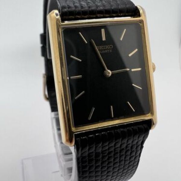 Menâ s Vintage gold Tone Seiko Tank Rectangular Watch Preppy Classy ...