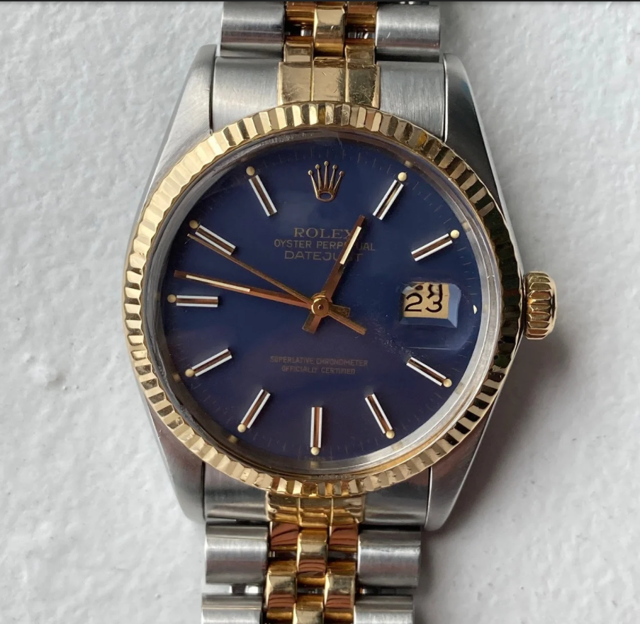 1986 Rolex Datejust 16013 - Blue Dial - 18k Gold/Stainless Steel ...
