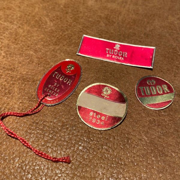 RARE TUDOR BY ROLEX ROSE PAPER HANG TAGS, BACK CASE STICKER REF 7923 ...
