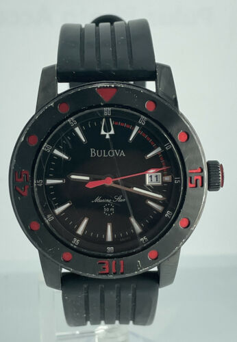 Bulova Marine Star 98B164 C976989 13790567 B2 Stainless Steel Red/Black ...