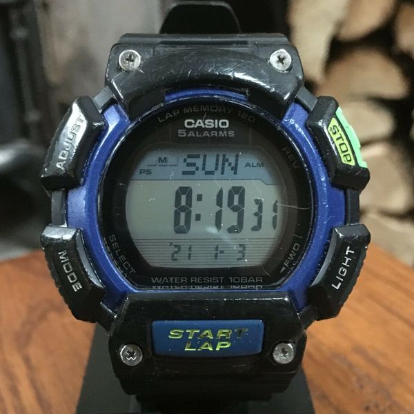 Casio STL-S110H Module 3441 Tough Solar Runners/Lap Digital Chronograph ...