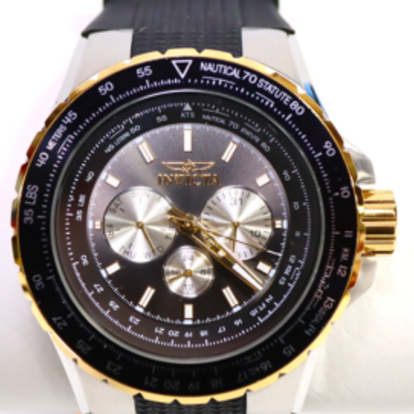 Invicta Aviator Men 50mm Stainless Steel Black+Silver dial Chronograph ...