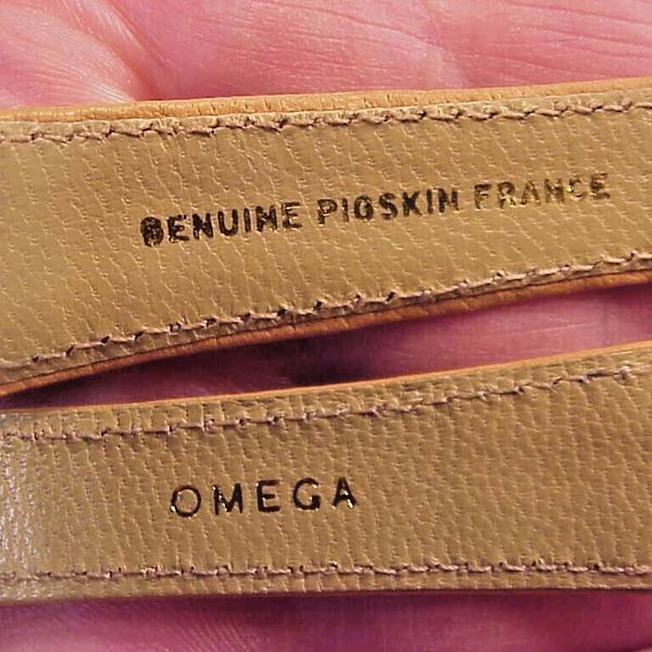 NOS Genuine Authentic Pigskin OMEGA Tan Beige Watch Strap Band 18mm 3/4 ...
