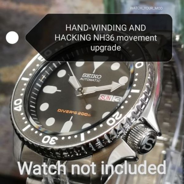 Seiko SKX Movement Upgrade NH36 MOD SKX007 second hand replacement ...