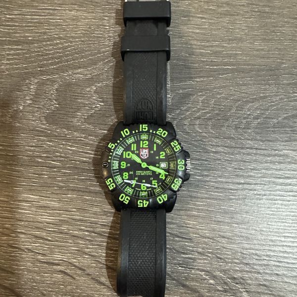 Menâ s Luminox Series 3050/3950 Quartz Watch Black & Green Navy Seal ...