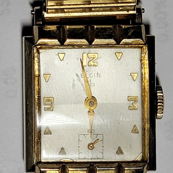 Vintage Lord Elgin 673 17 Jewels Rectangular Wristwatch parts/repair ...