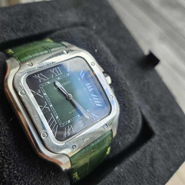 Santos de Cartier Automatic Watch Large Smoky Green Dial, Bracelet ...
