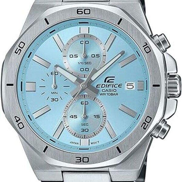 CASIO EDIFICE EFV-640DJ-2BJF Blue Dial Sport Chronograph Men Watch NEW ...