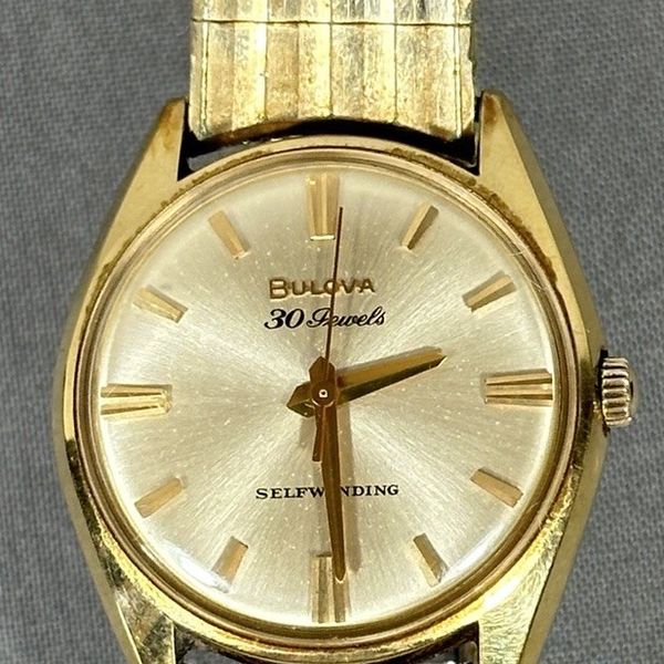 1965 Vintage Men's Bulova 30 Jewel Self Winding Stainless Wristwatch ...