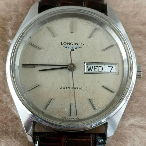 LONGINES ADMIRAL 1664 636 Automatic All St Steel DAY & DATE 33mm Mid ...