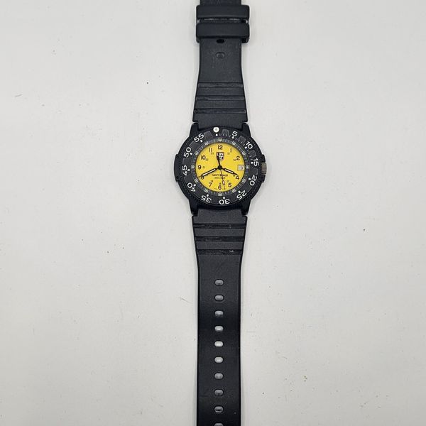 Luminox Men's Watch Original Navy Seal Yellow Dial Black Rubber Strap ...