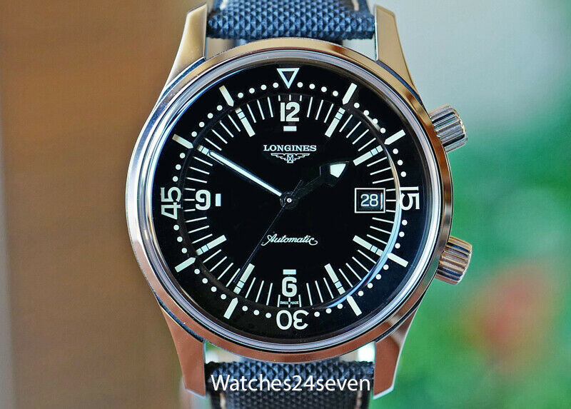 Longines Legend Diver Automatic Date Black Dial 42mm L37744500 RETAIL ...
