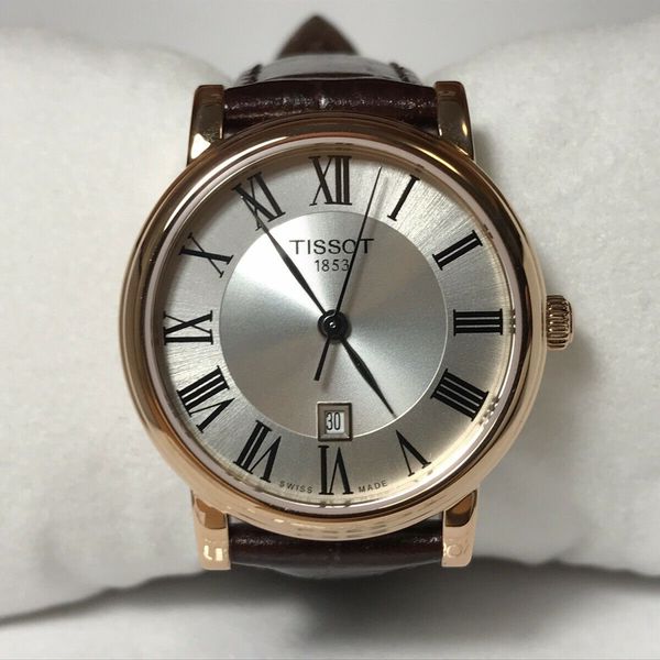 Tissot Carson Premium Lady Rose Gold Quartz Silver Dial Woman's Watch ...
